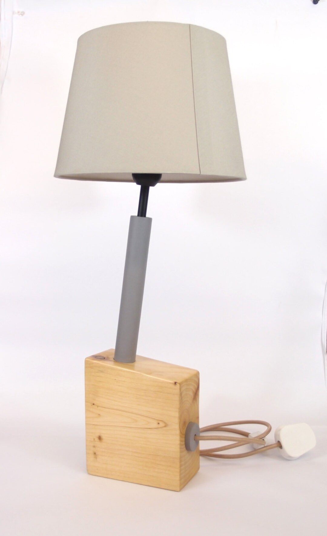 Wood - Block Lamp - Etsy