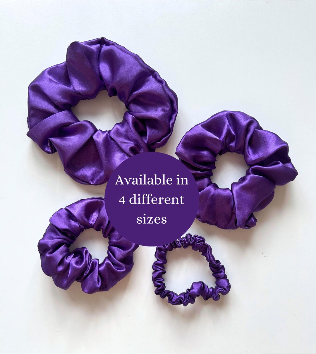 Purple Satin Hair Scrunchie, Silk Hair Scrunchie, Purple Scrunchie ...