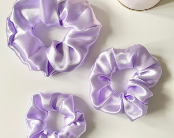 Lilac Purple Satin Hair Scrunchie - Etsy