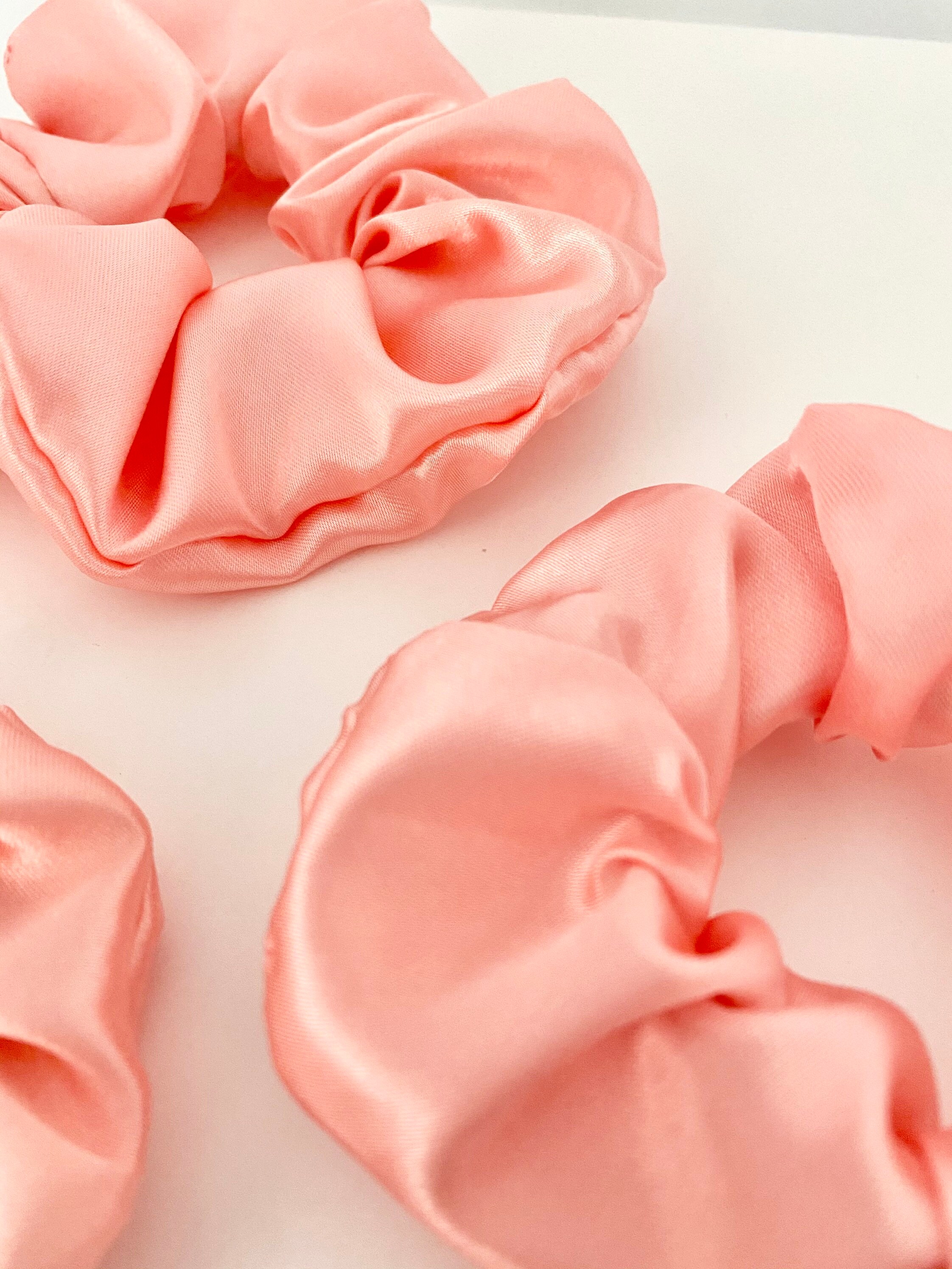 Pink Satin Scrunchie Silk Hair Scrunchie Pink Hair - Etsy UK