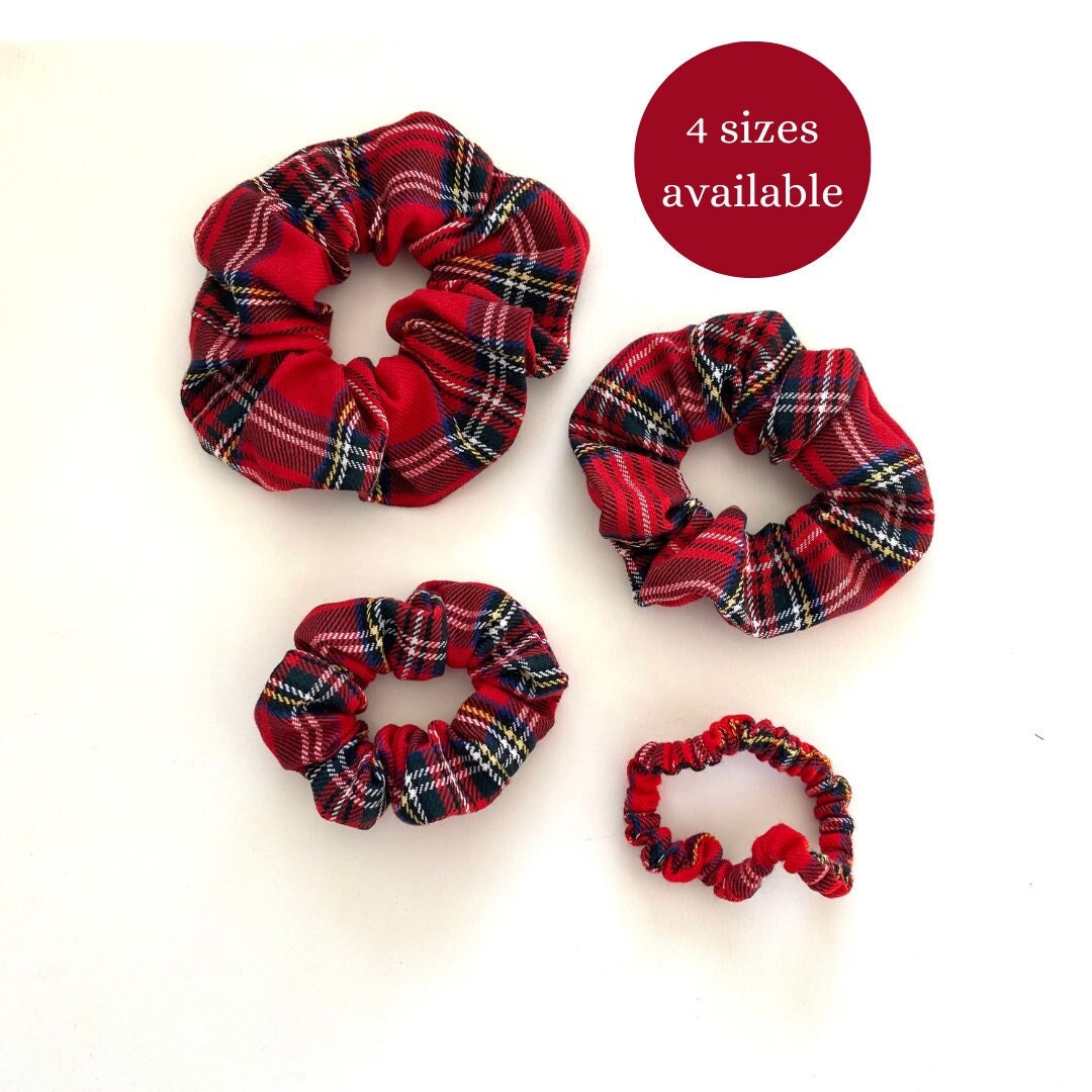 Royal Stewart Red Tartan Hair Scrunchie - Winter Hair Accessory - Etsy