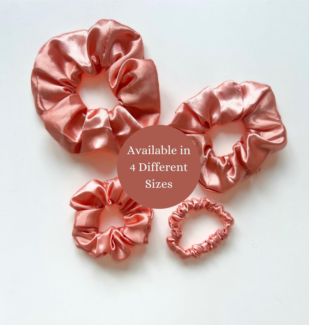Pink Satin Scrunchie, Silk Hair Scrunchie, Pink Hair Scrunchie, Pink ...