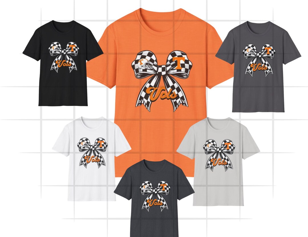 TN Vols Checkered Bow Tshirt - Etsy