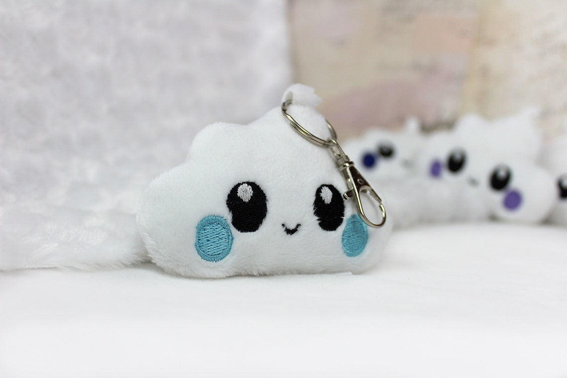 Cloud Keychain Cute Cloud Kawaii Keychain Cloud Plush - Etsy Singapore