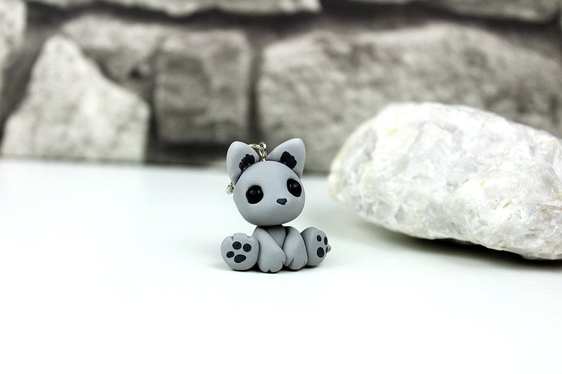 Wolf Charm Kawaii Wolf Pendant Necklace Charm Polymer Clay - Etsy