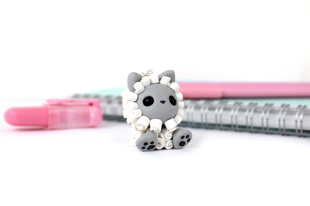 Wolf Charm- Cute Wolf in Sheepskin Pendant for Necklace or Car Mirror ...