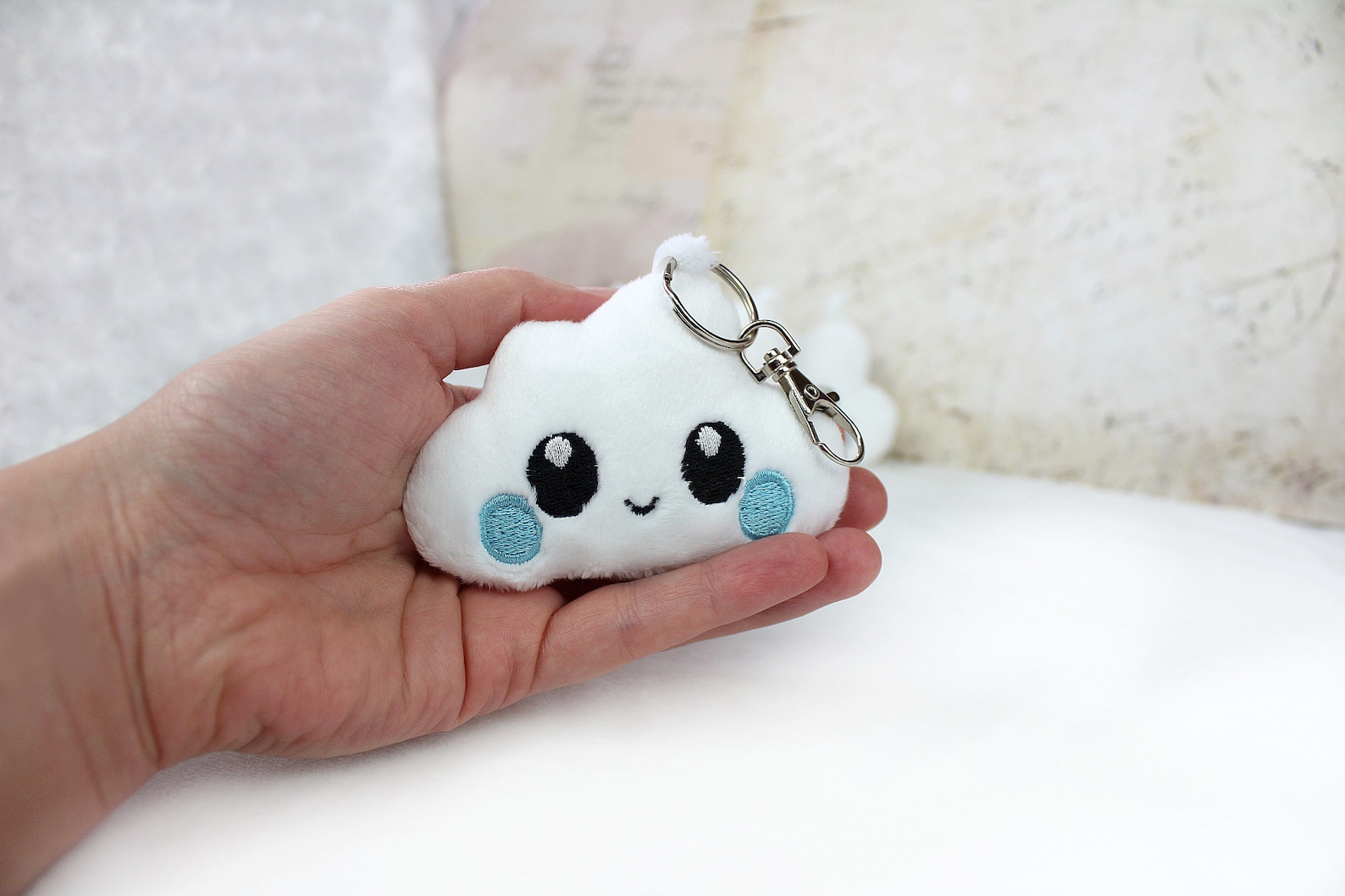 Cloud Keychain Cute Cloud Kawaii Keychain Cloud Plush - Etsy Singapore