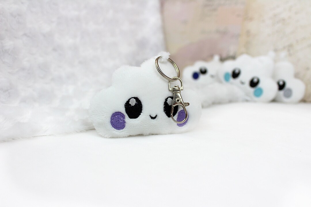 Cloud Keychain, Cute Cloud, Kawaii Keychain, Cloud Plush, Kawaii Plush ...