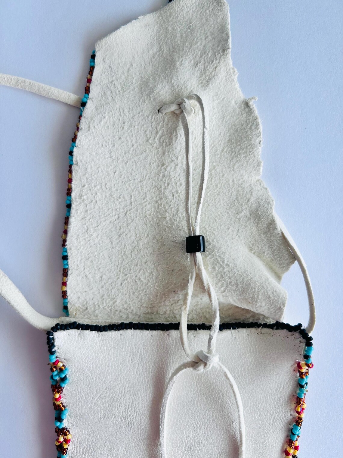 Medicine Spirit Bag White Leather Native American Indigenous Style ...