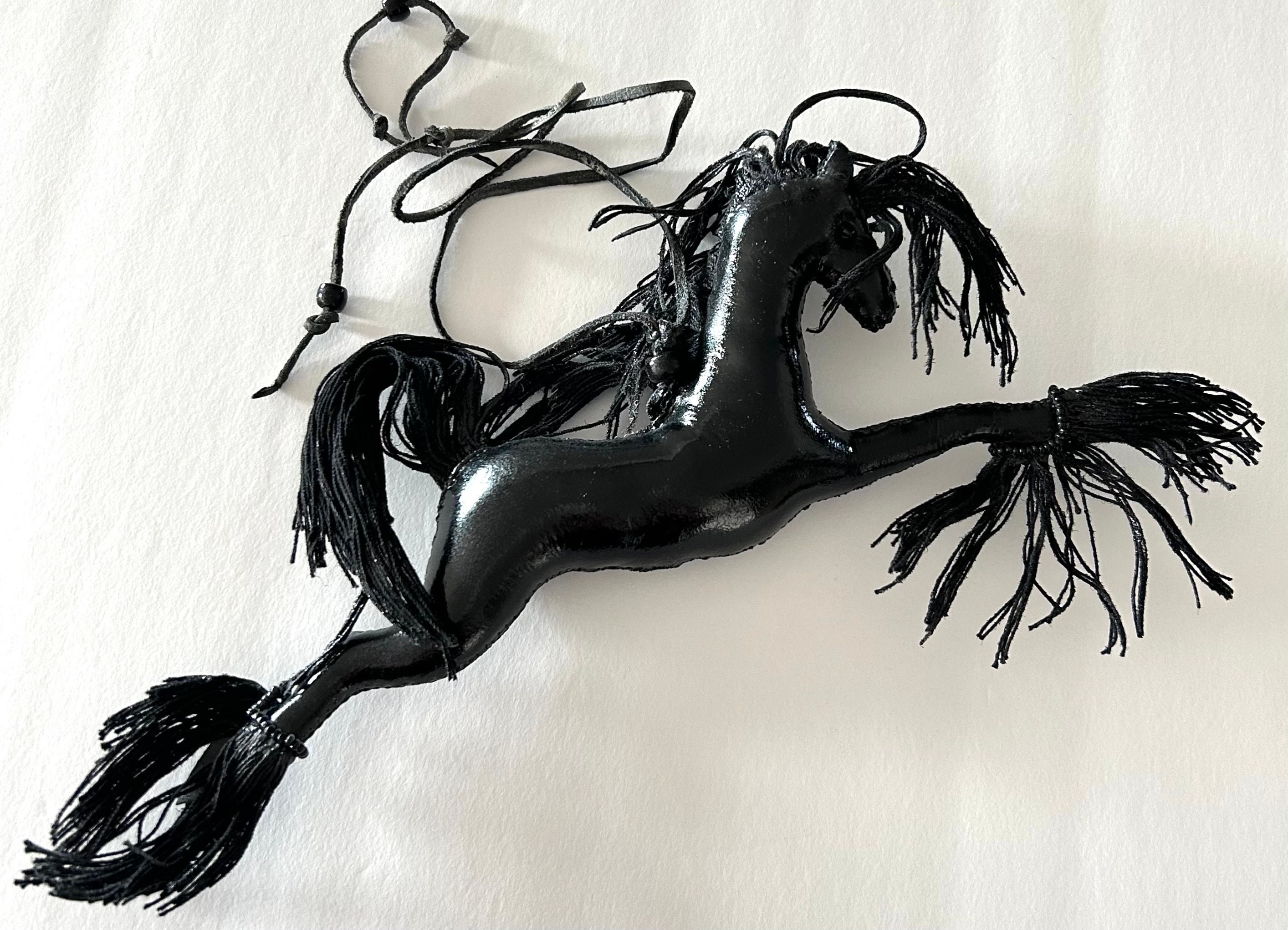 Friesian Black Horse Like Zorros Hand Created and Painted Leather ...