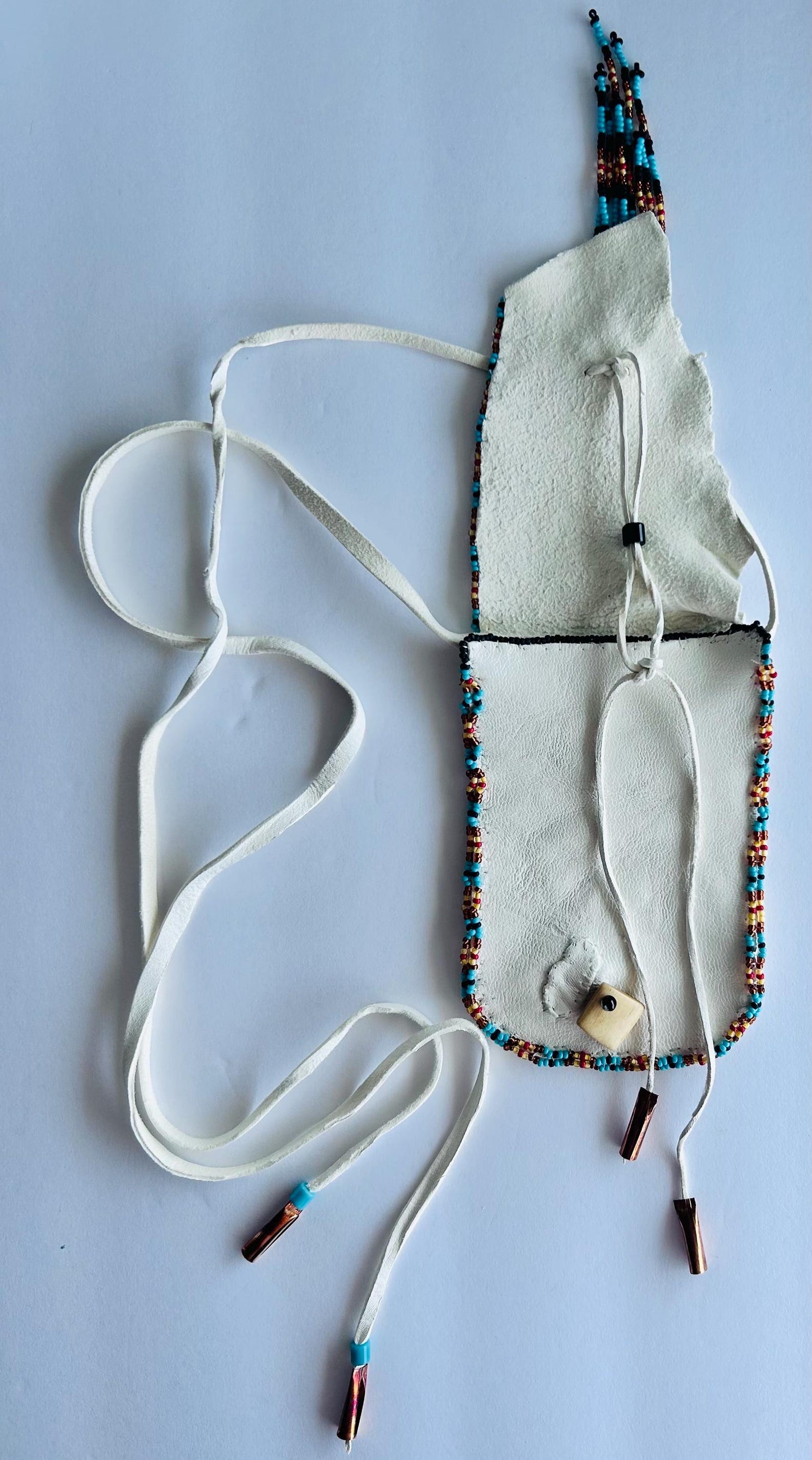 Medicine Spirit Bag White Leather Native American Indigenous Style ...