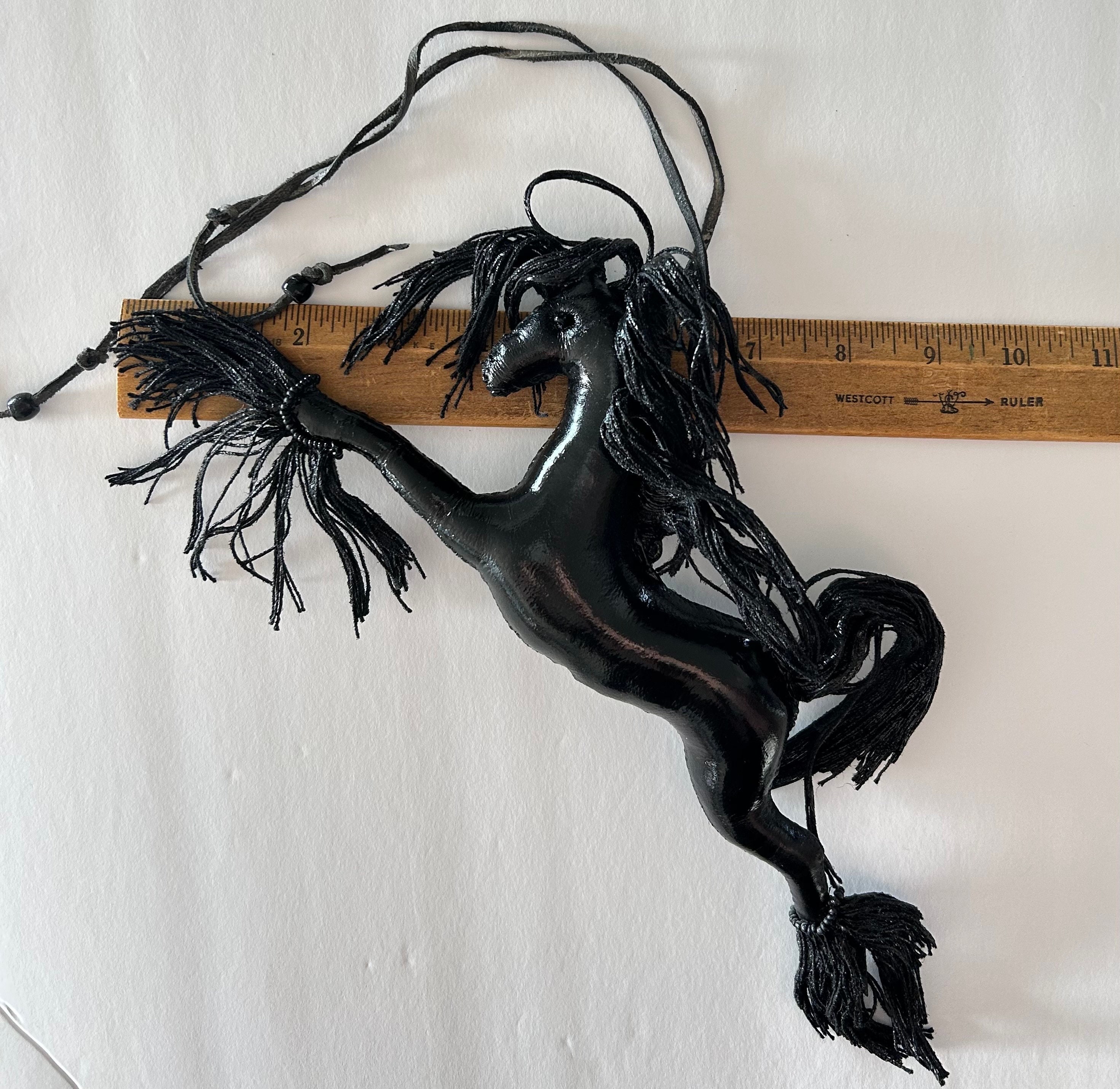 Friesian Black Horse Like Zorros Hand Created and Painted Leather ...