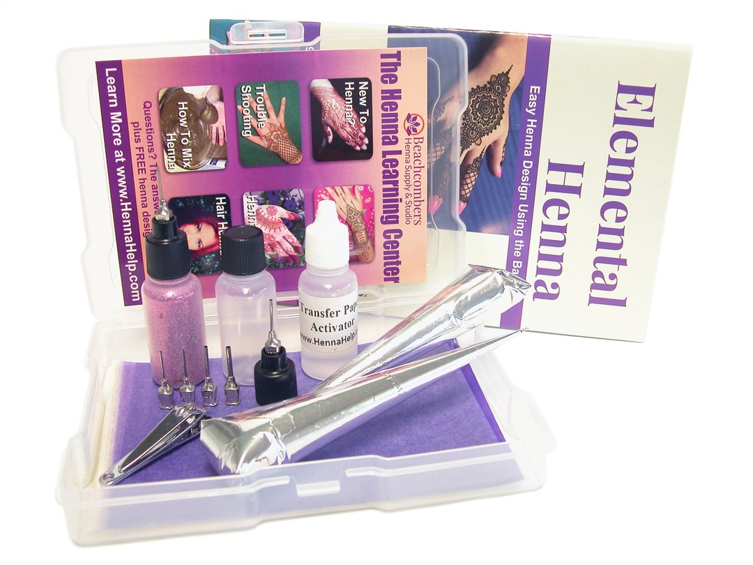 DIY Easy-as-123 Henna Gift Kit: All Inclusive Mehndi Art Kit for ...