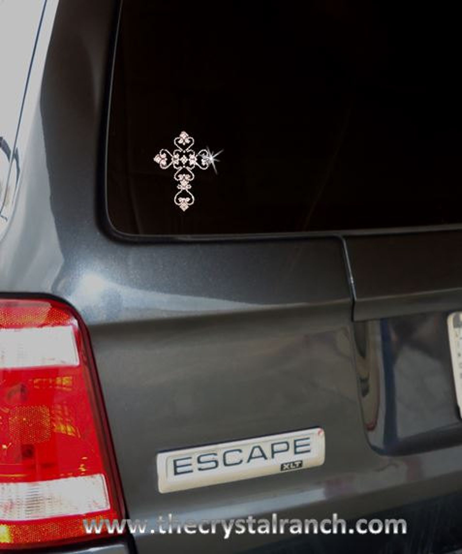 Heart Cross Rhinestone Decal DJ005 - Etsy