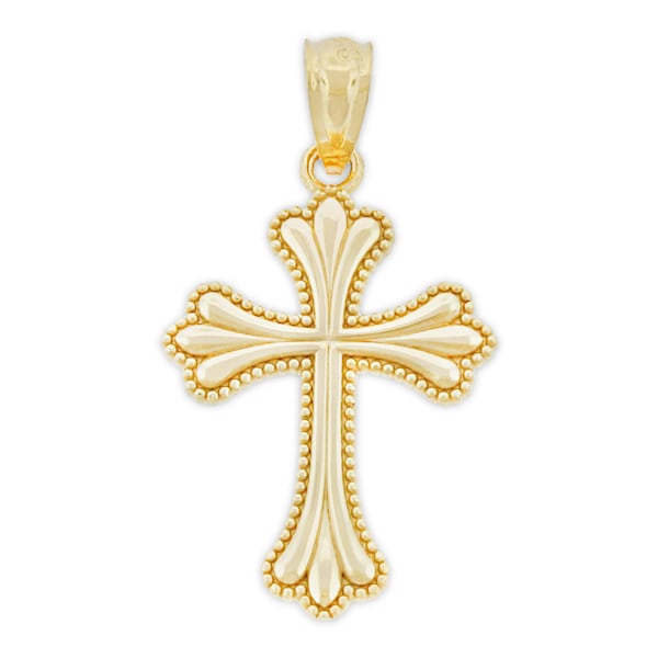 14 Karat Gold Cross Pendant - Etsy