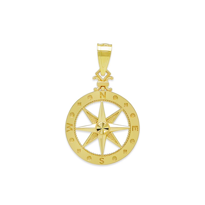 Gold Compass Pendant - Etsy