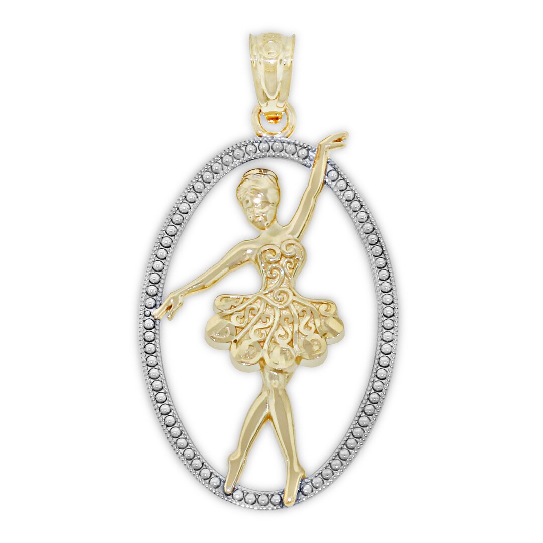 Gold Ballerina Ballet Dancer Charm - 10 Karat Solid Gold - Dancer ...