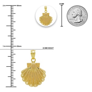 Gold Seashell Charm - 10 Karat Solid Gold - Dainty Seashell Charm ...