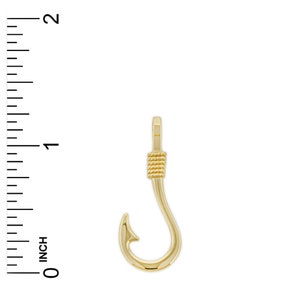 Gold Fish Hook Charm - 10 Karat Solid Gold With Optional Gold Chain ...