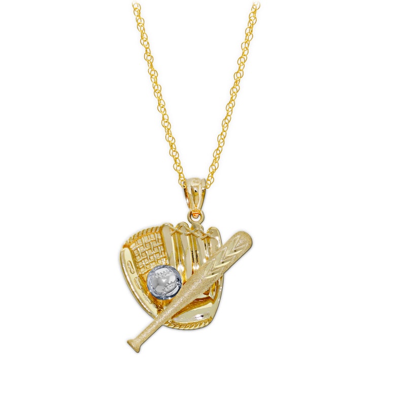 Gold Baseball Softball Gear Charm - 10 Karat Solid Gold - Baseball ...