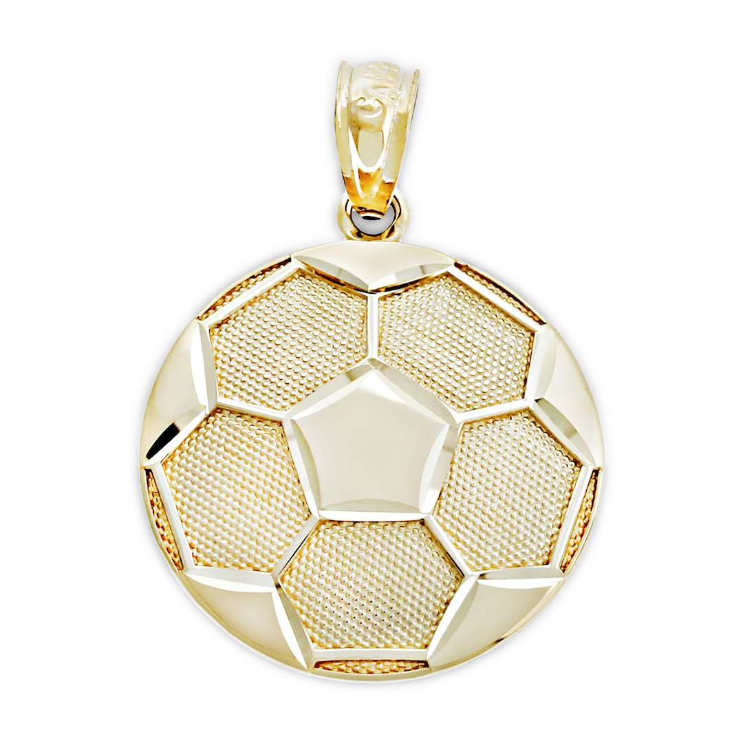 Gold Soccer Ball Futbol Charm - Optional Gold Chain - Soccer Ball ...