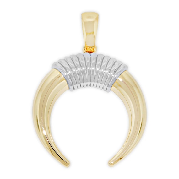 Gold Bull s Horn Charm 10 Karat Solid Gold Bull Horn Necklace Gold Pendant Optional Gold Chain Etsy