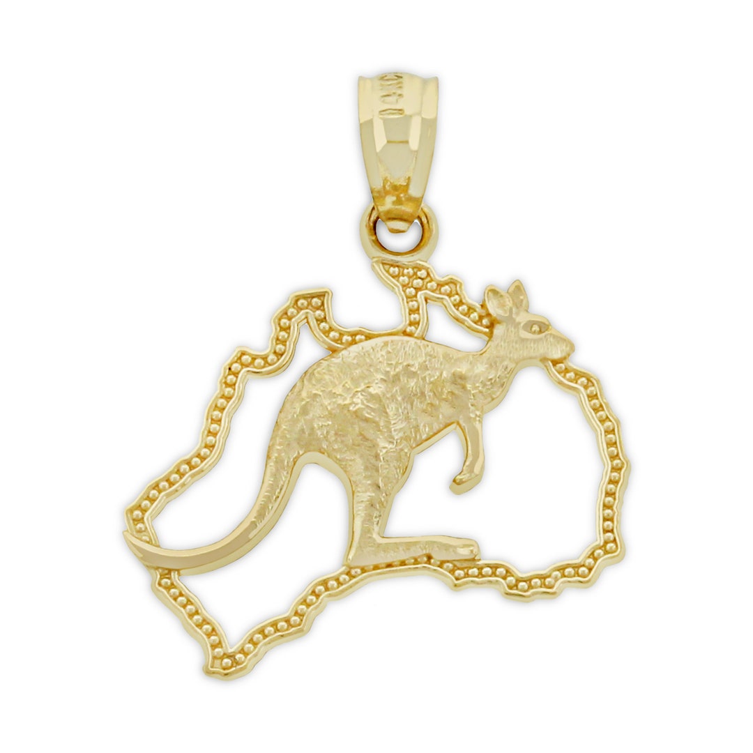 Gold Australia Kangaroo Charm - Kangaroo Pedant - 10 Karat Solid Gold ...