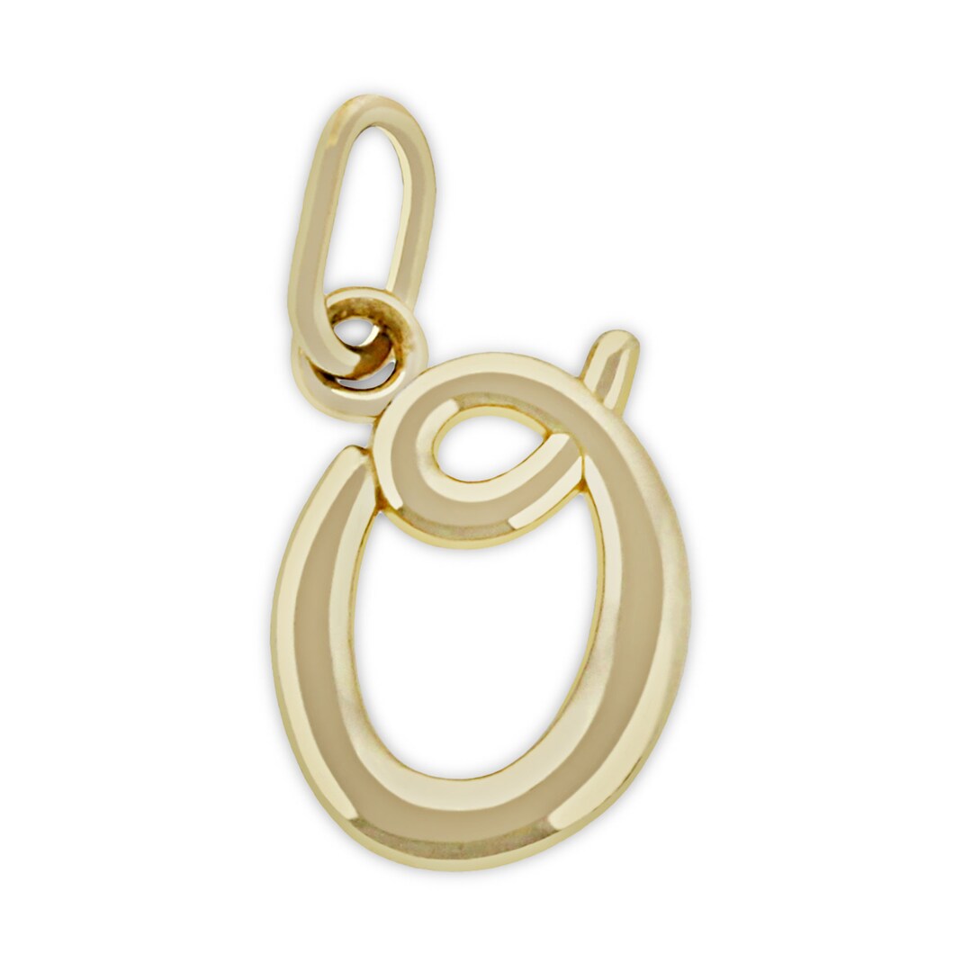Gold Lower Case Initial O Charm - 10 Karat Solid Gold - Letter O ...