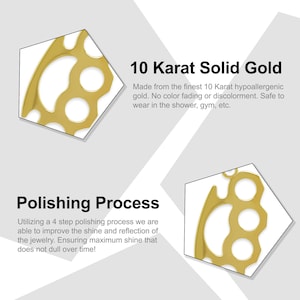 Gold Knuckles Knucks Charm - Knuckle Pendant - 10 Karat Solid Gold ...