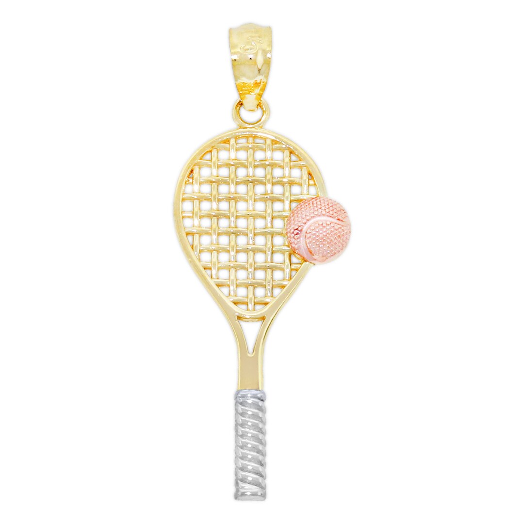 Gold Tennis Racquet With Rose Gold Ball 10 Karat Solid Gold - Etsy