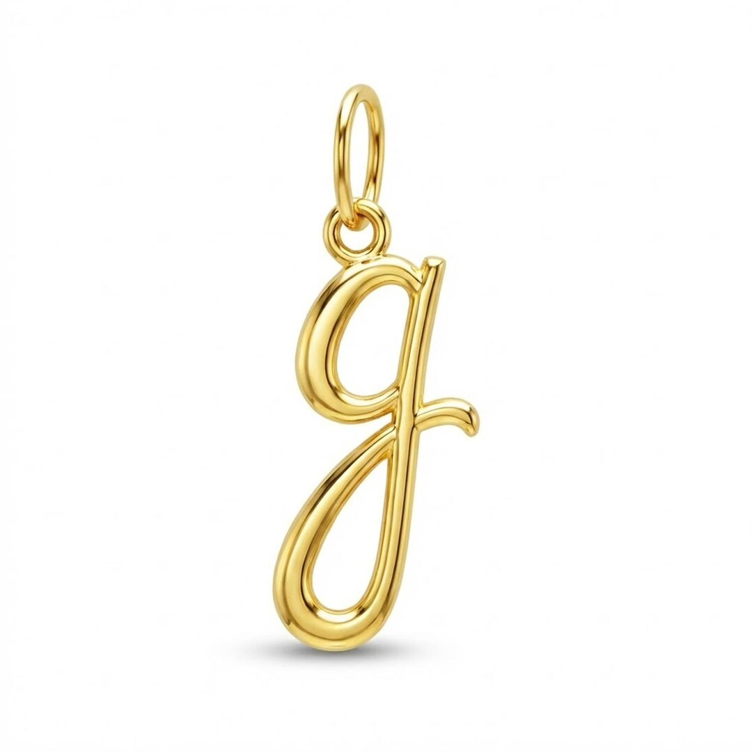 Gold Lower Case Initial G Charm - 10 Karat Solid Gold - Letter G ...