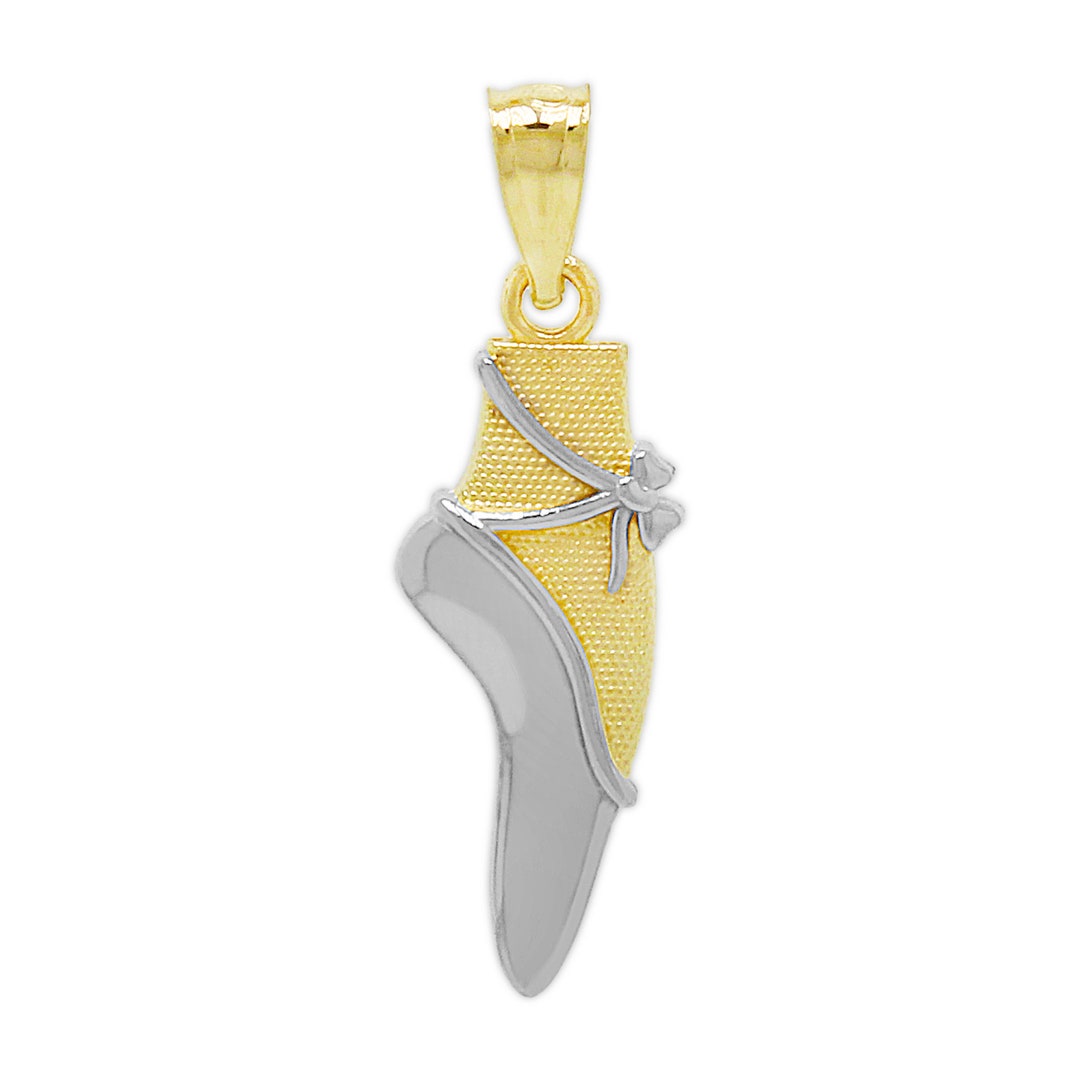 Gold Ballerina Ballet Shoe Slipper Charm - 10 Karat Solid Gold ...