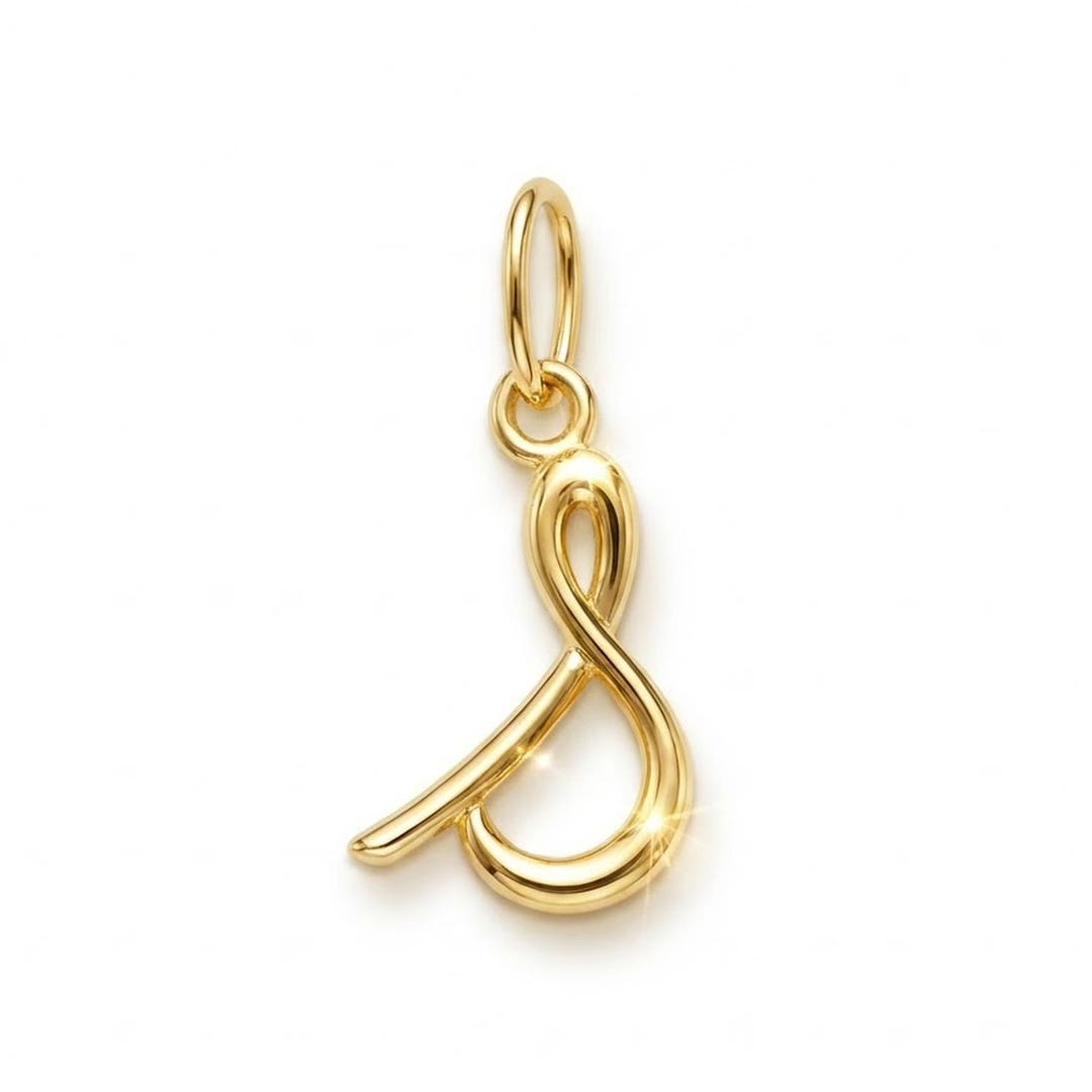 Gold Lower Case Initial S Charm - 10 Karat Solid Gold - Letter S ...