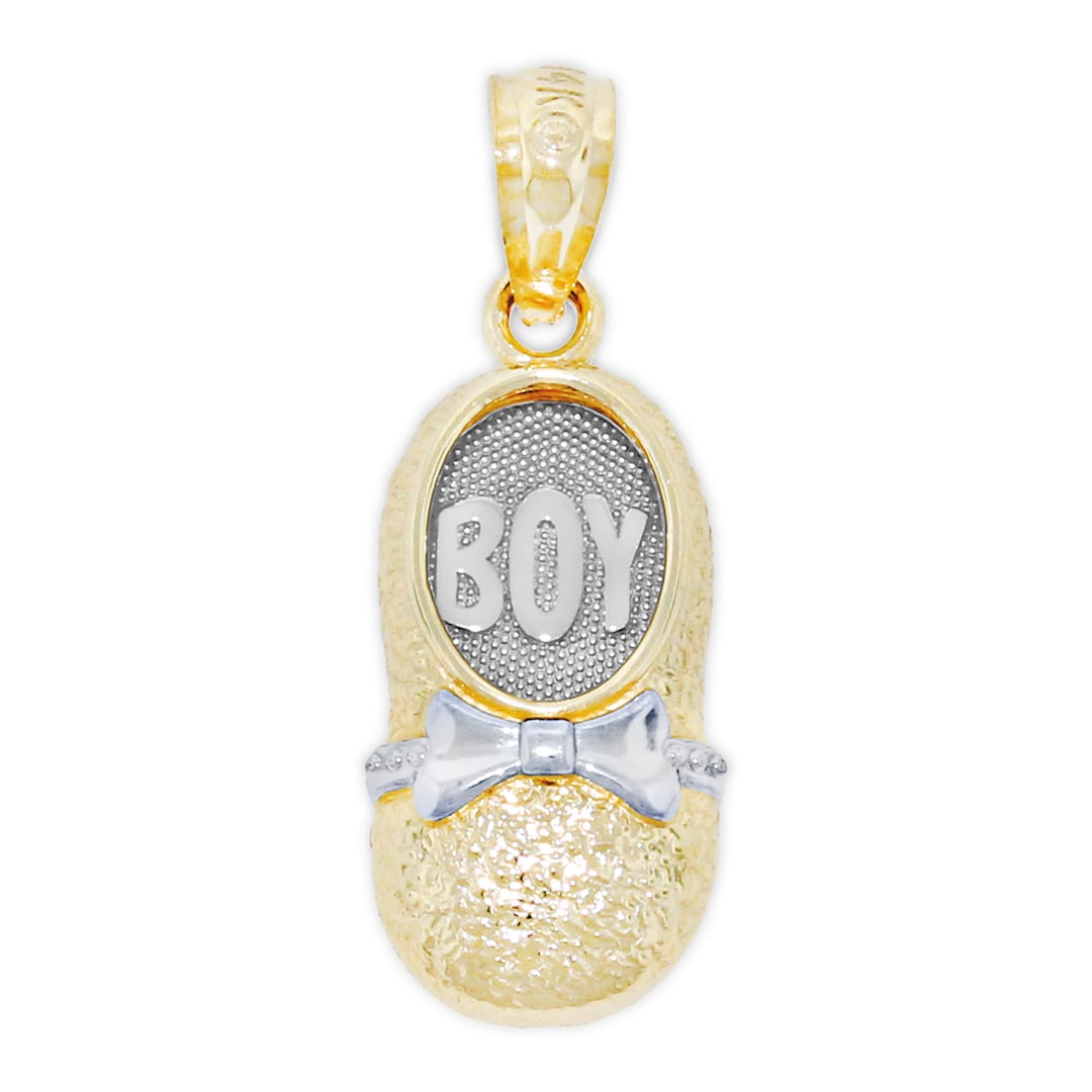 Gold Newborn Baby Boy Charm - 10 Karat Solid Gold - Optional Gold Chain ...