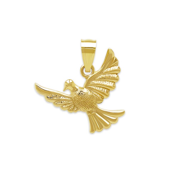 Gold Dove Charm Dove Pendant Gold Bird Charm 10 Karat - Etsy