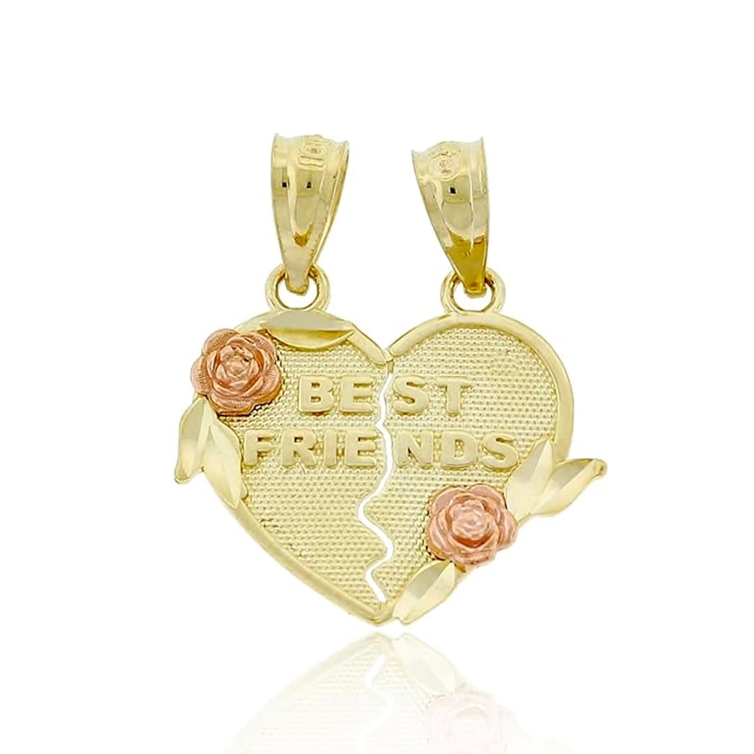 Gold Best Friend Break-apart Charm - 10 Karat Solid Gold With Optional ...