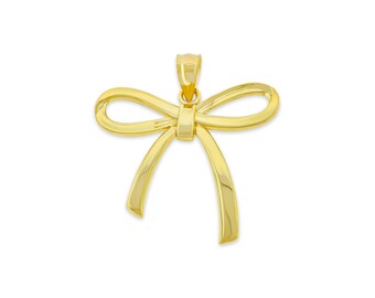 Ribbon Bow Charm Ribbon Pendant Bow Necklace Ribbon - Etsy