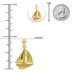 Gold Sailboat Charm - 10 Karat Solid Gold - Optional Gold Chain ...