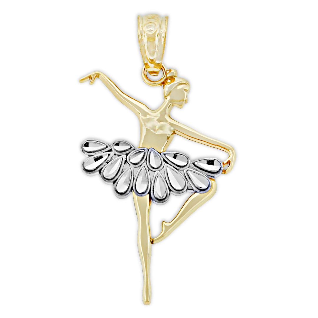 Gold Ballet Dancer Charm - Ballerina Pendant - Ballerina Charm - 10 ...