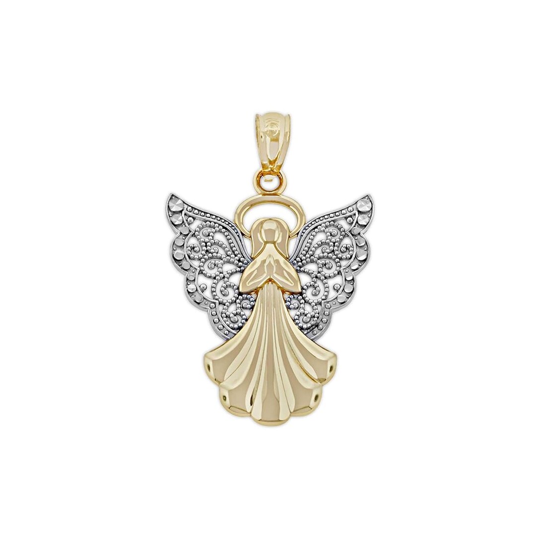 Gold Angel Cherub Pendant Necklace - 10 Karat Gold - Angel Jewelry ...