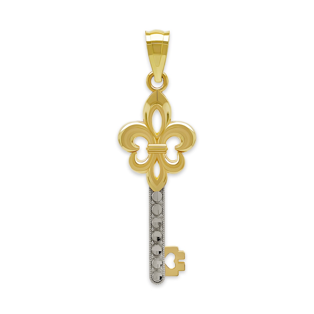 Gold Fleur-de-lis Key - 10 Karat Solid Gold - Great for Gifts ...