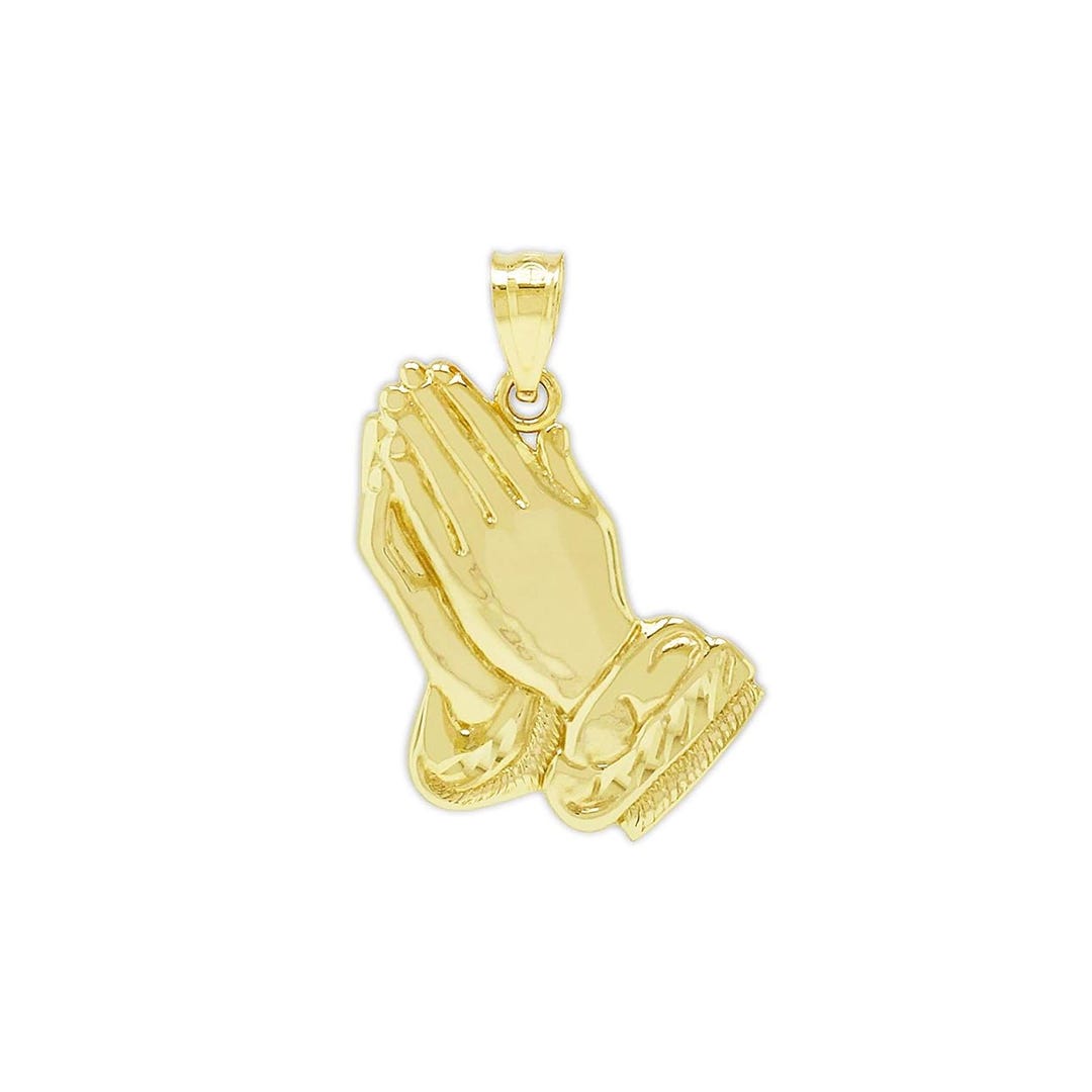 Gold Praying Hands Charm - 10 Karat Solid Gold - Religious Pendants ...