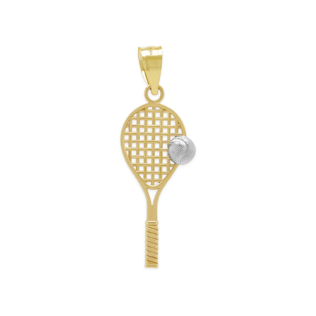 Gold Tennis Racquet With Gold Ball - 10 Karat Solid Gold - Tennis ...