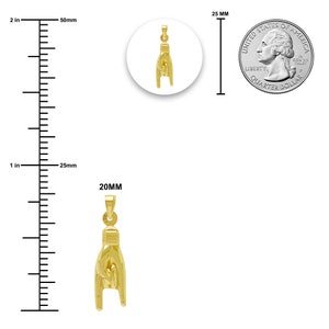 Gold Mano Cornuto Hand Symbol Pendant Necklace - 10 Karat Solid Gold ...
