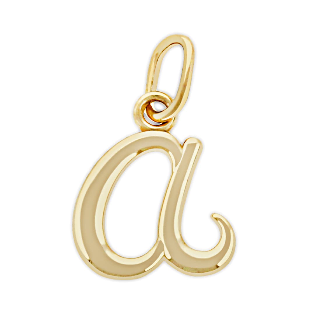 Gold Lower Case Initial A Charm - 10 Karat Solid Gold - Letter A ...