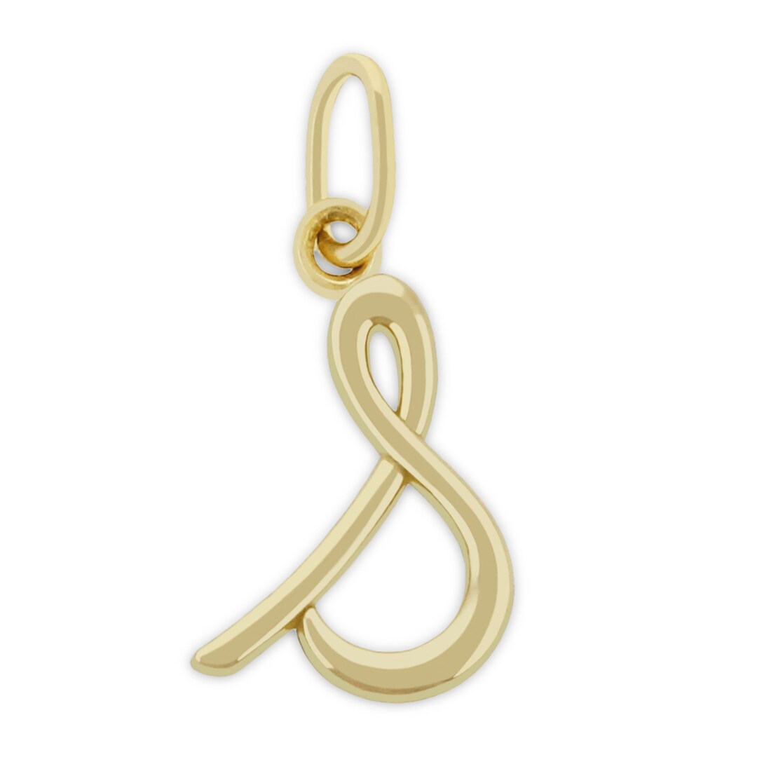 Gold Lower Case Initial S Charm - 10 Karat Solid Gold - Letter S ...