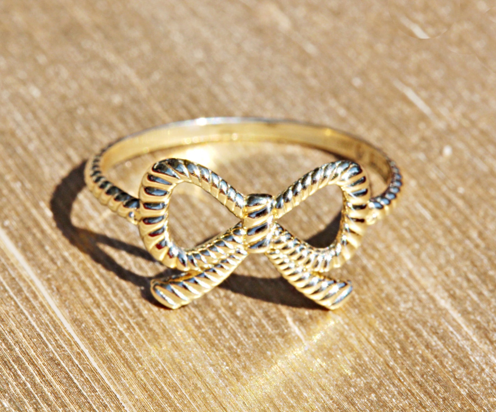 Ribbon Bow Ring 14kt Gold Simple Adorable Everyday - Etsy