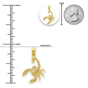 Gold Scorpion Charm Pendant - 10 Karat Gold - Scorpio Pendant - Insect ...