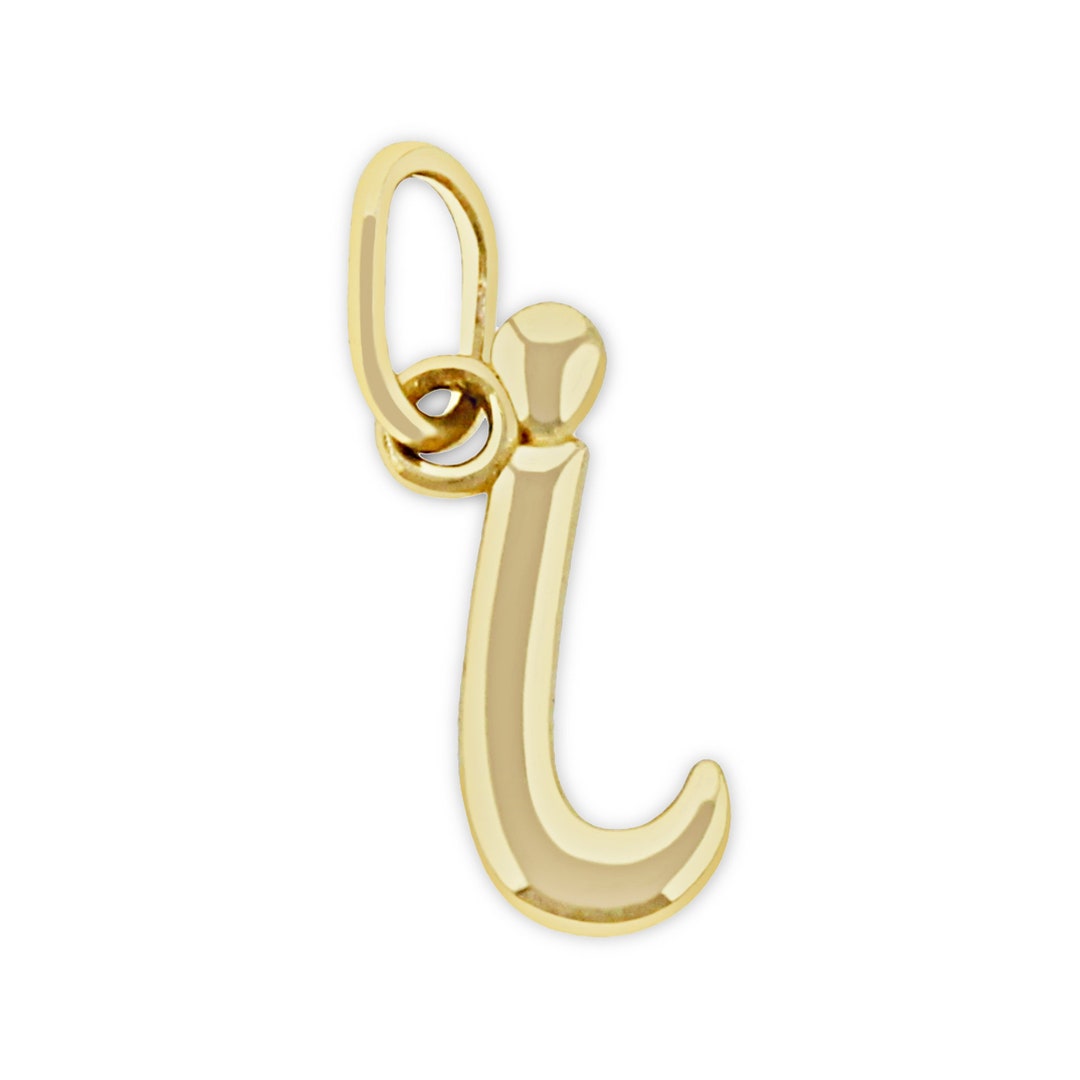 Gold Lower Case Initial I Charm 14 Karat Solid Gold With Optional Gold ...