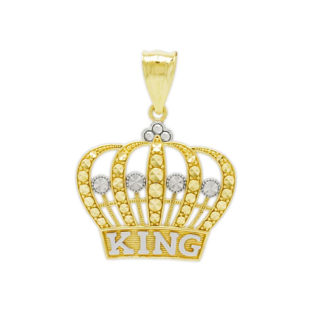 Gold King's Crown Charm - 10 Karat Solid Gold-10 Karat Solid Yellow ...